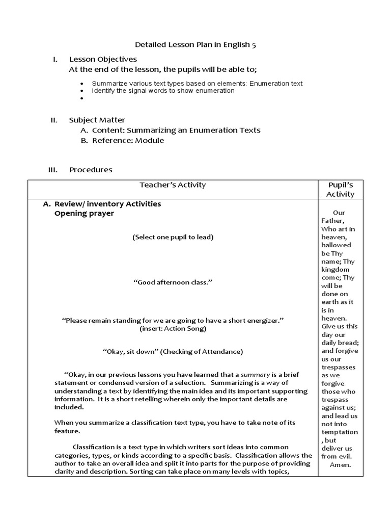 Detailed Lesson Plan in English 5 ( S E T ) | PDF | Atmosphere Of Earth ...