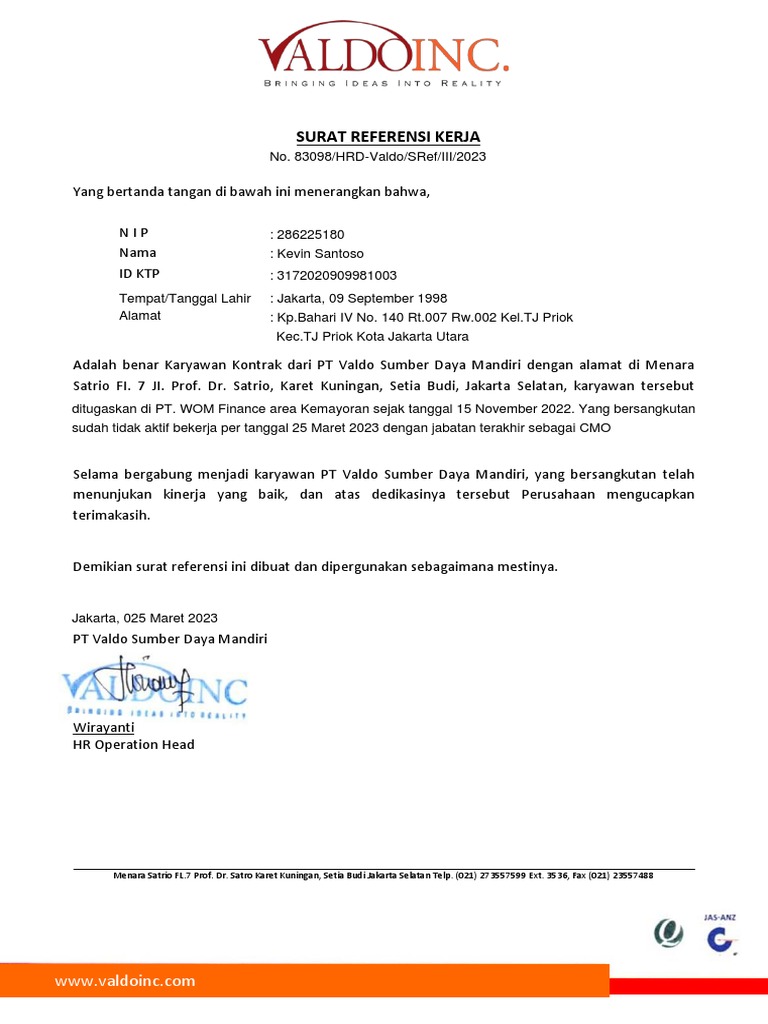 Paklaring Valdo | PDF