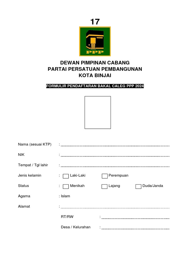 Formulir Pendaftaran Caleg | PDF