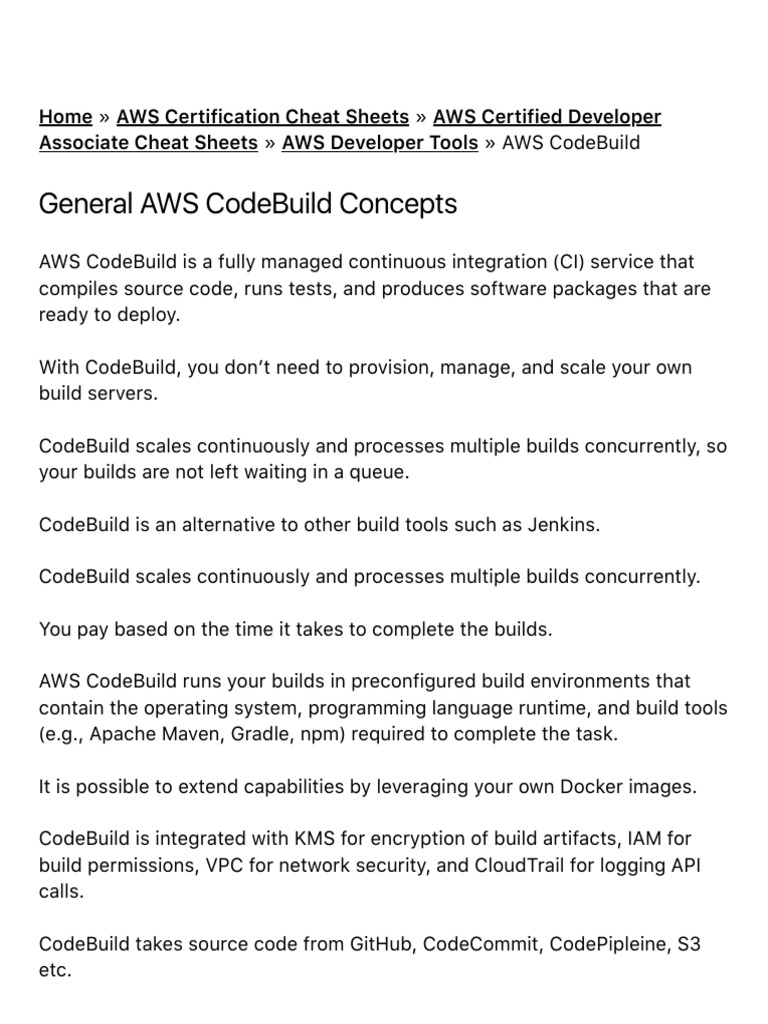 5.2-AWS CodeBuild - Digital Cloud Training | PDF | Amazon Web Services ...