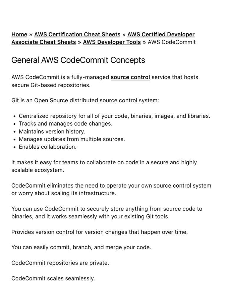 51 Aws Codecommit Digital Cloud Training Pdf Version Control Amazon Web Services 5764