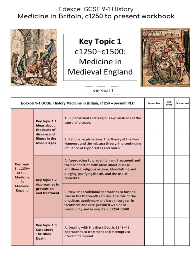 Y10 Medicine Workbook GCSE History | PDF | Medicine