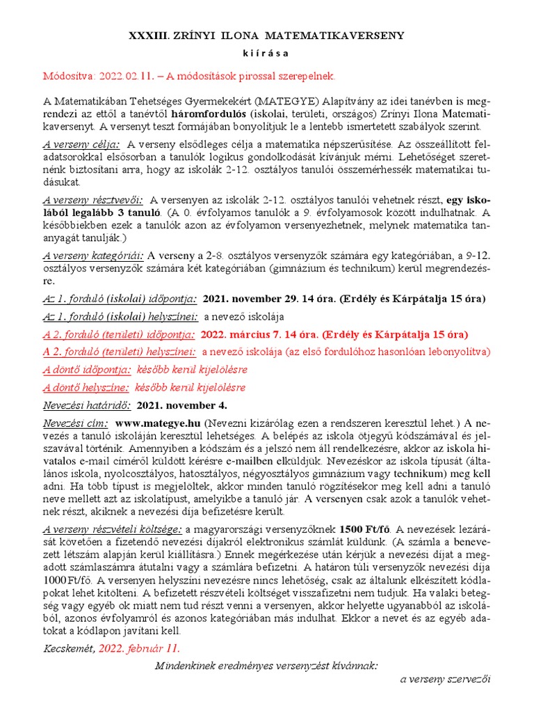 Kiiras 2022 Modositott | PDF