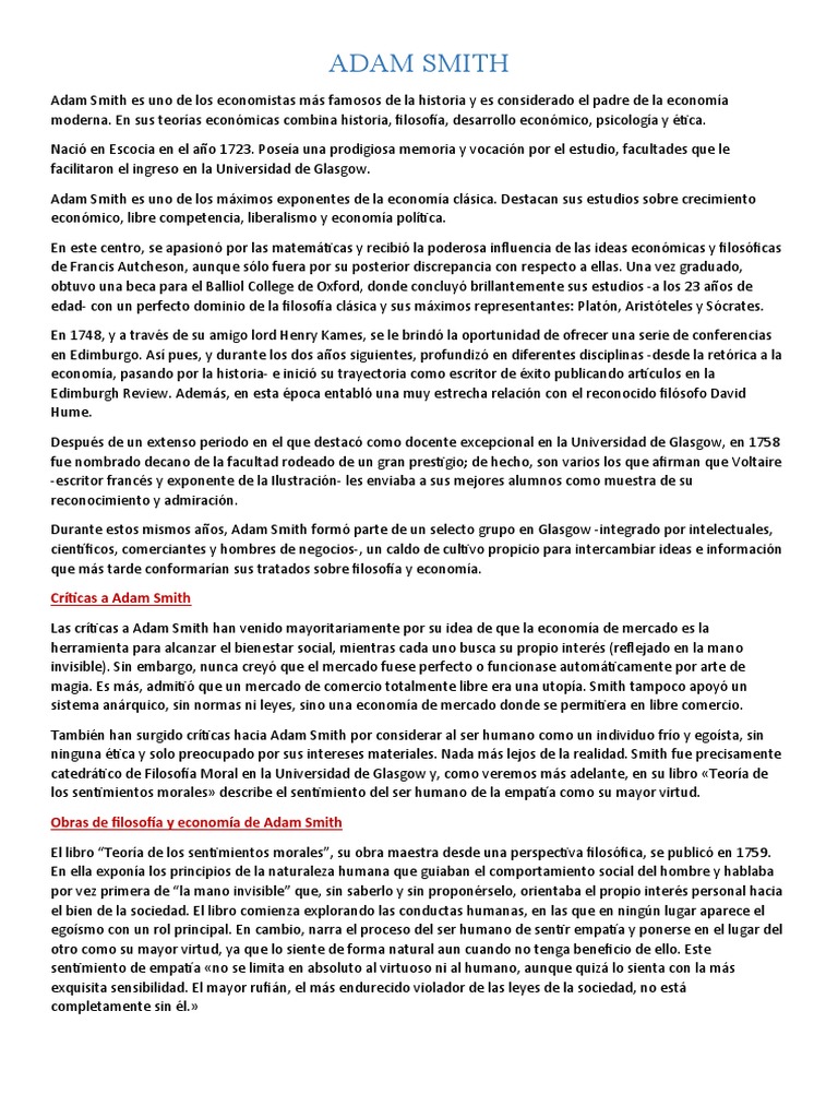 Adam Smith | PDF | Adam Smith | La riqueza de las naciones