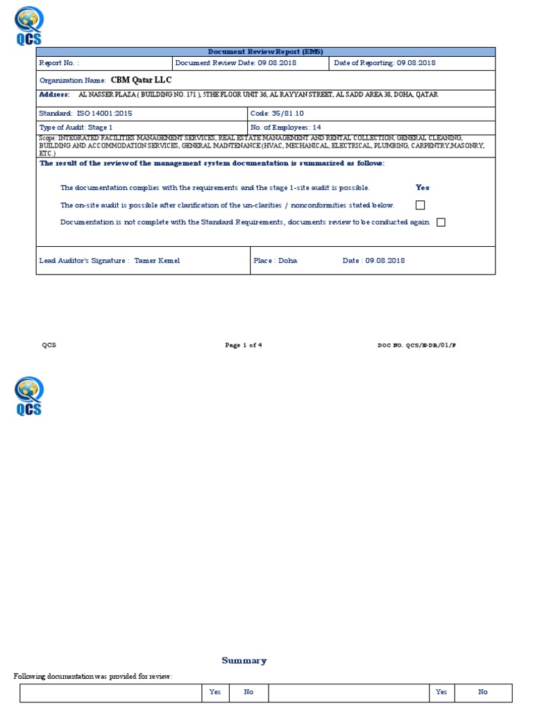 EMS Document Review | PDF | Audit | Business