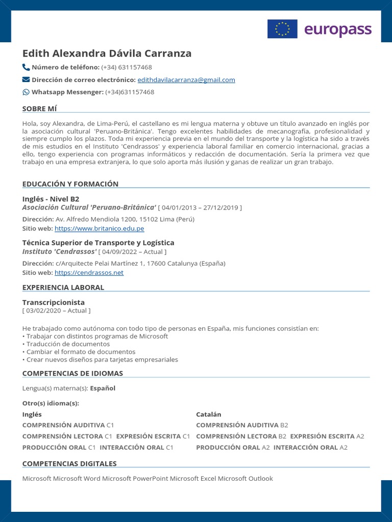 CVesp - Edith Alexandra Dávila Carranza | PDF