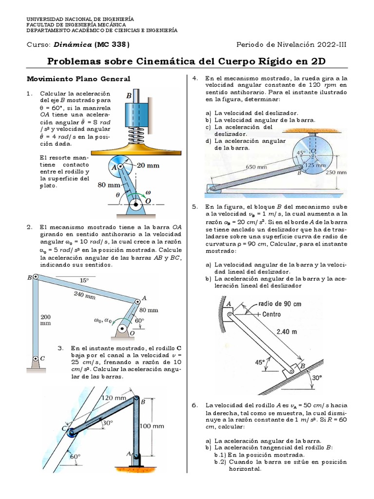 Problemas - CCR 2D | PDF | Velocidad | Cinemática