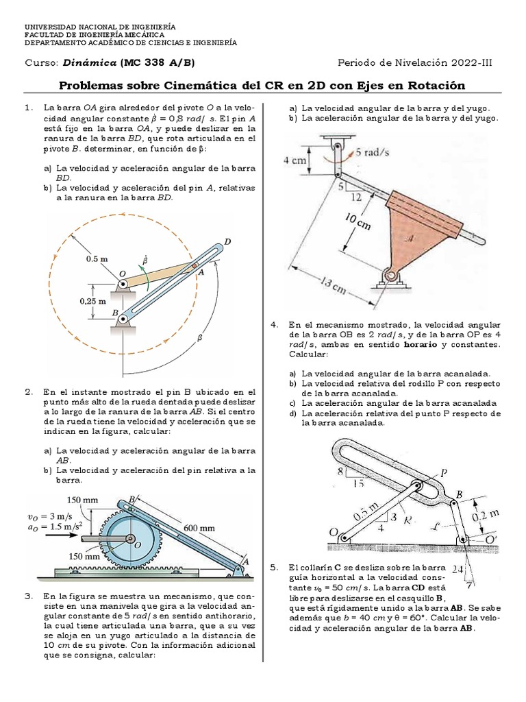 CCR 2D - Ejes en Rotacion | PDF | Velocidad | Aceleración