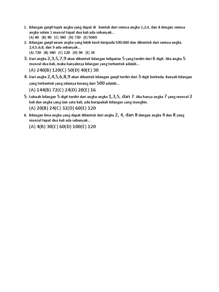 Kaidah Pencacahan | PDF | Game & Aktivitas | Metode & Bahan Ajar