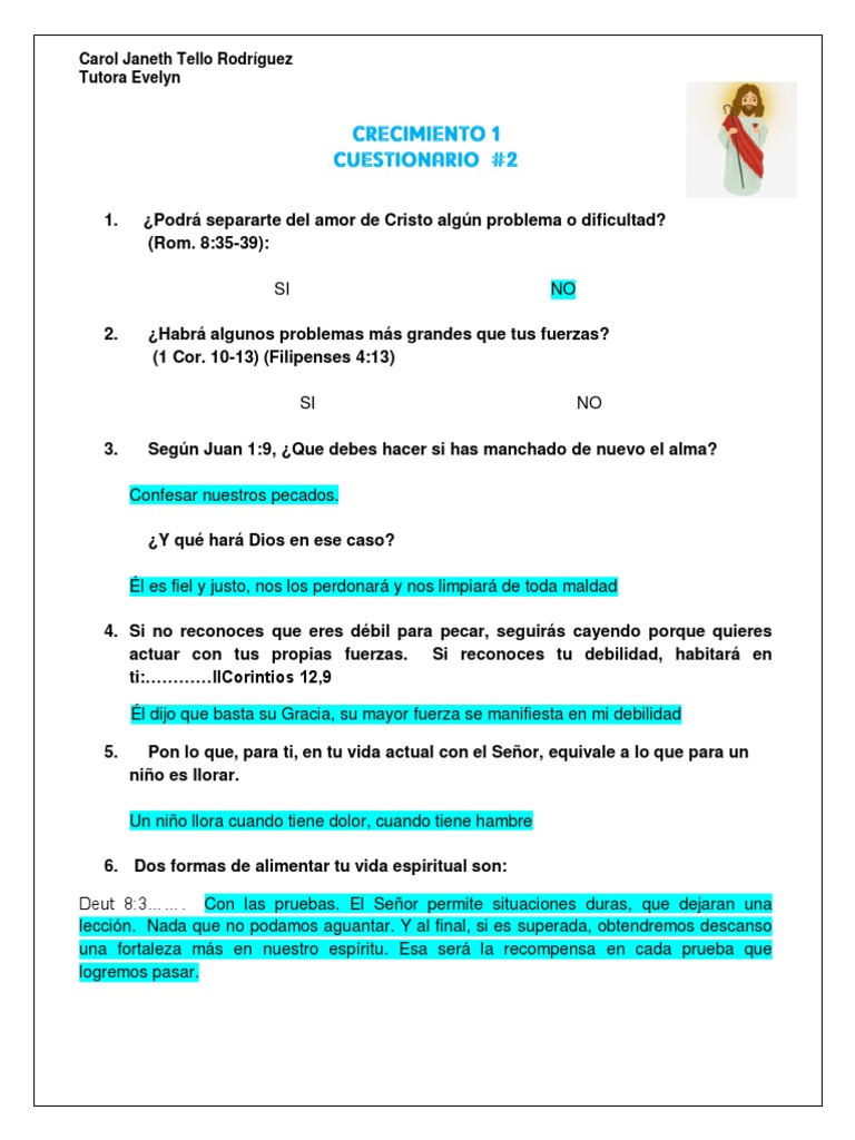 CUESTIONARIO No 2 - Carol Tello de Girón | PDF