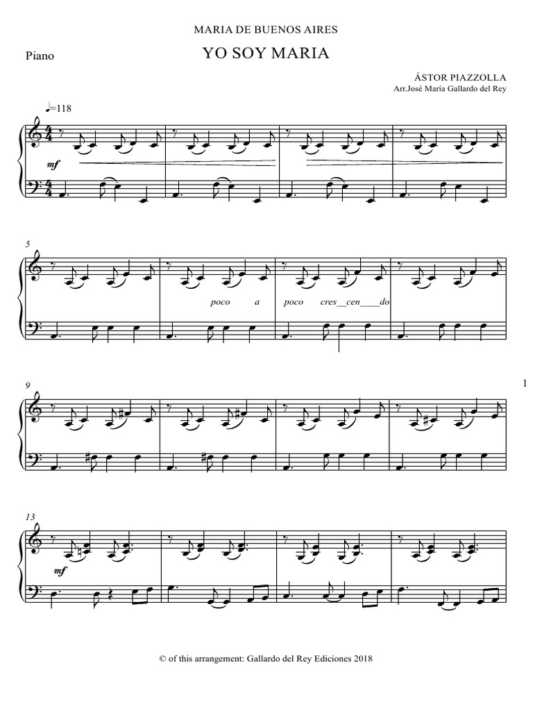 Yo Soy Maria - PIANO | PDF