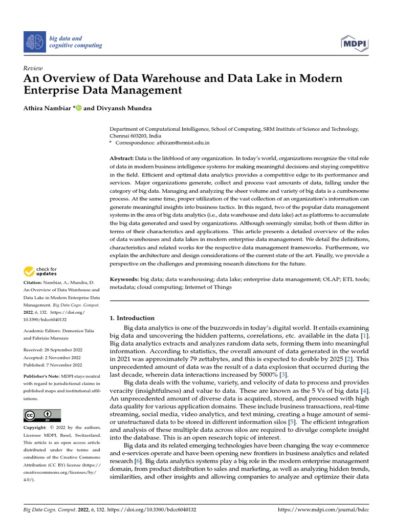 Data Lake and Data Warehouse | PDF | Data Warehouse | Big Data