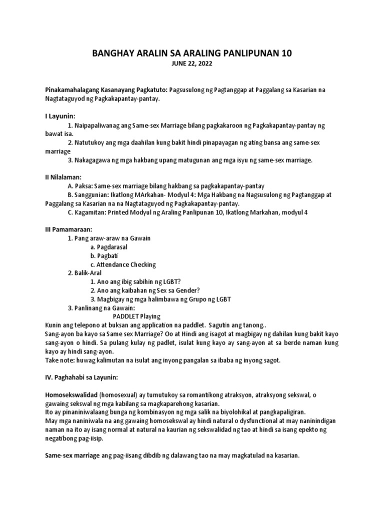 BANGHAY ARALIN SA ARALING PANLIPUNAN 10 | PDF BANGHAY ARALIN SA ARALING PANLIPUNAN 10 | PDF