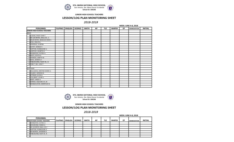DLL Monitoring Sheet | PDF