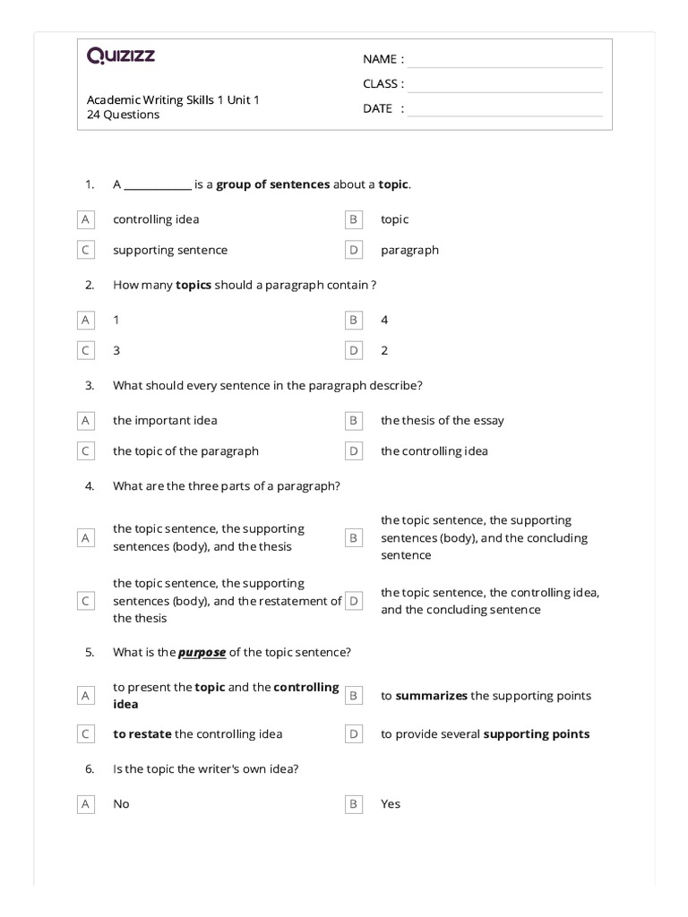 Academic Writing Skills 1 Unit 1 | PDF | Grammar | Language Mechanics