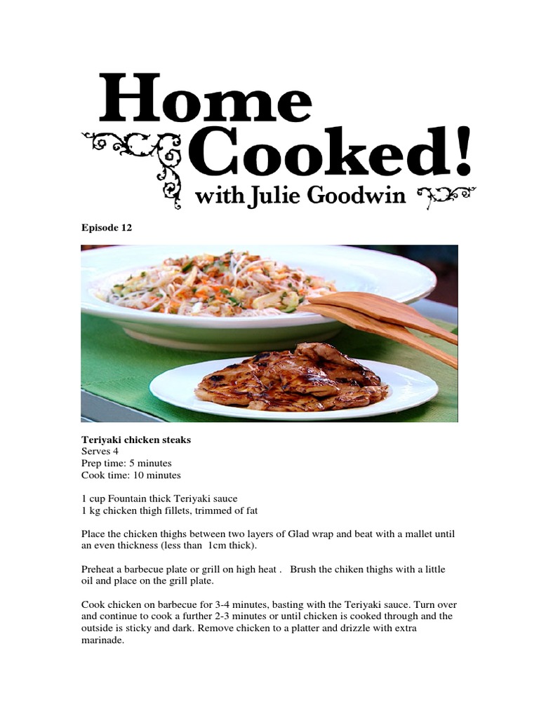 Home Cooking With Julie Goodwin | PDF | Salad | Garlic