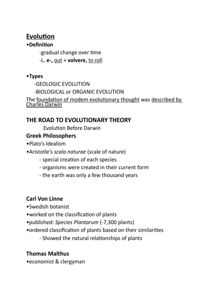 Development of Evolutionary Thought | PDF | Evolution | Heredity
