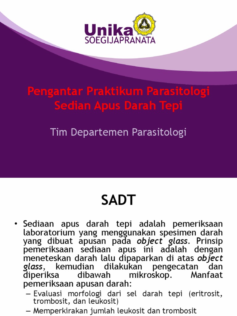 Pengantar Praktikum Parasitologi SADT 2021 | PDF