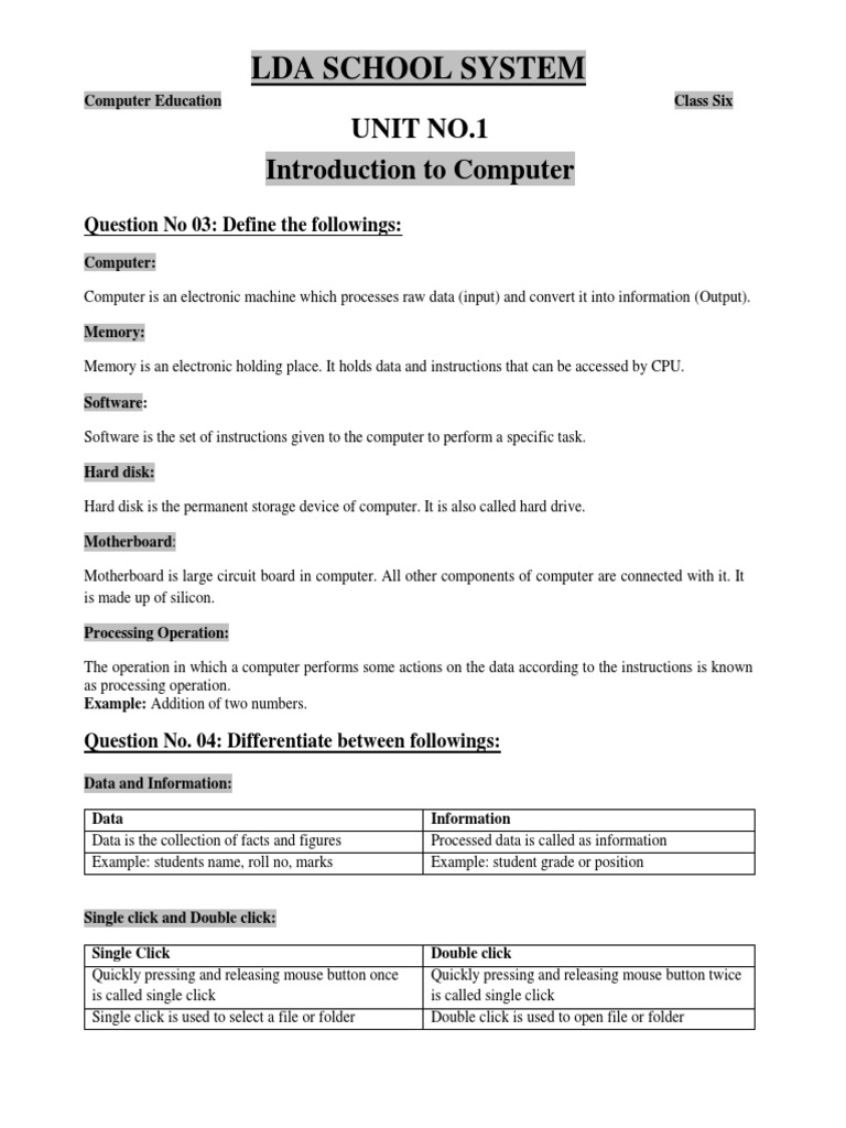 6th Computer Notes | Download Free PDF | Computer Hardware | Icon ...