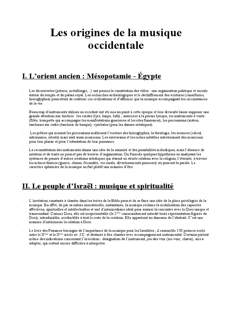 Origines de la musique occidentale | PDF | Muses