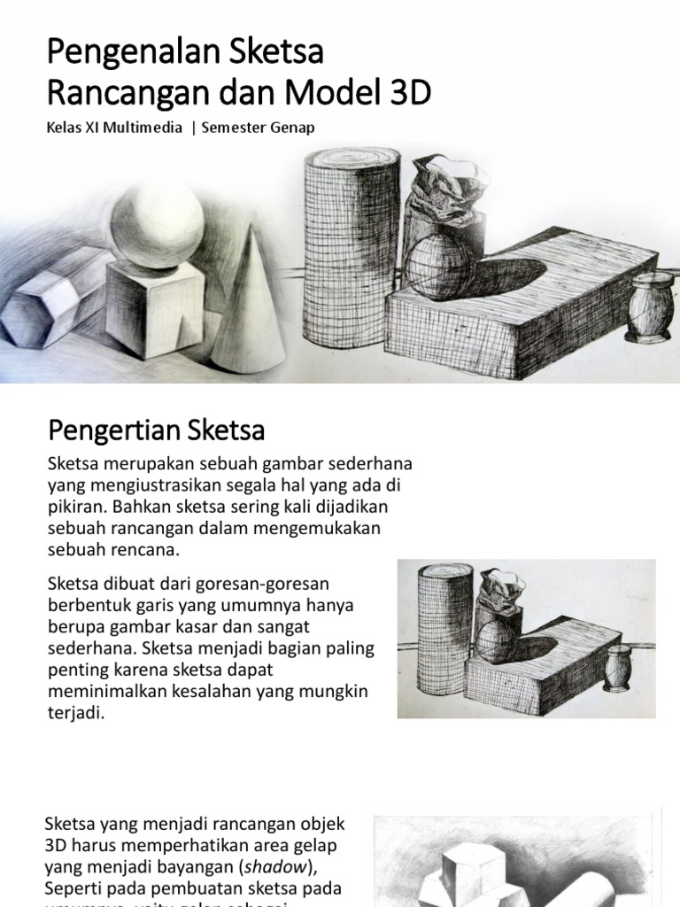 Konsep Sketsa Rancangan Objek 3D | PDF