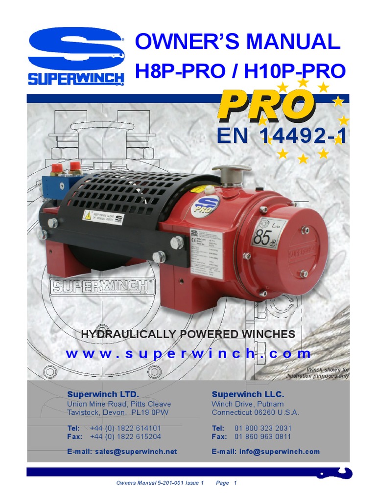 ELVIC Superwinch Hidraulico Manual ModelosH8P H10P PRO | PDF | Implied ...