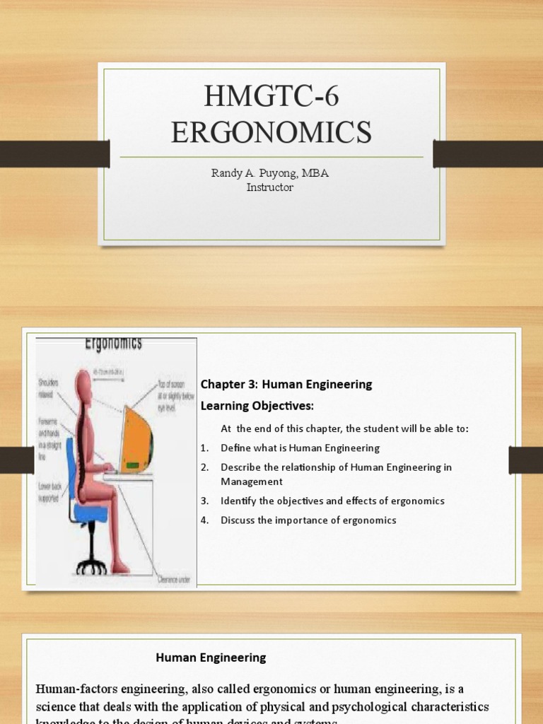 Ergo Powerpoint New Chapter 3 | PDF | Human Factors And Ergonomics ...