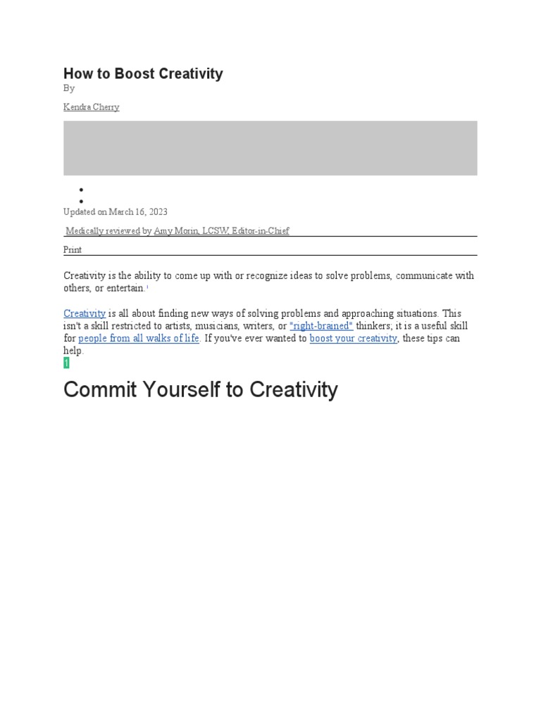 Boost Creativity | PDF | Creativity | Brainstorming