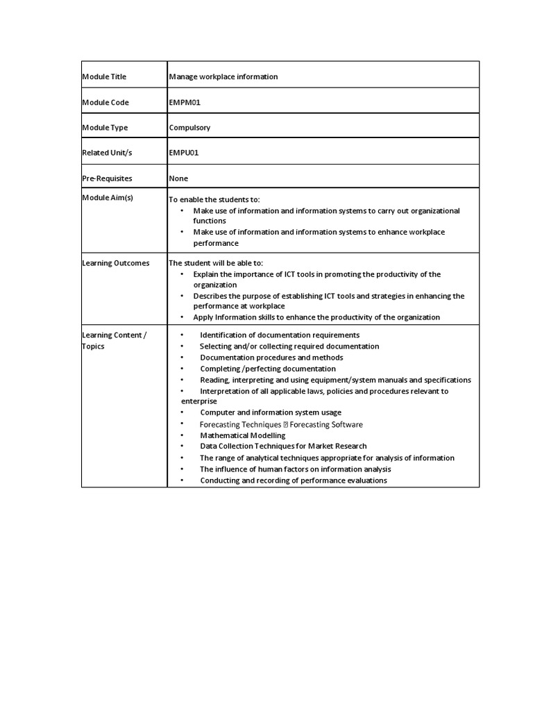 Managing Workplace Information Effectively | PDF | Information ...