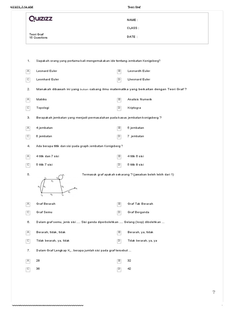 Teori Graf Quizz | PDF