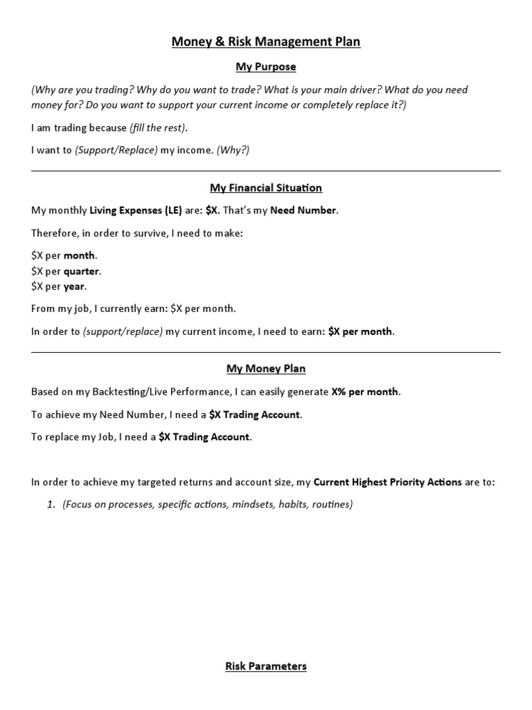 Trading Plan Form | PDF