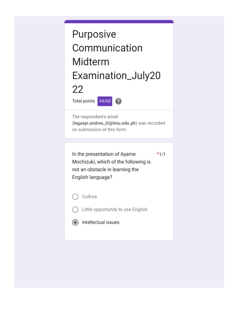 Purposive Communication Midterm Examination - July2022 PDF | PDF | Communication | Globalization