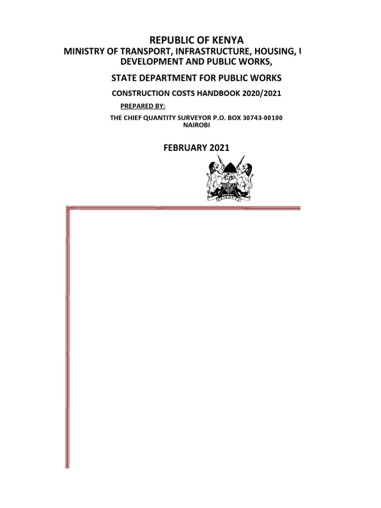 Construction Cost Hand Book 2022 Pdf Concrete Deep Foundation