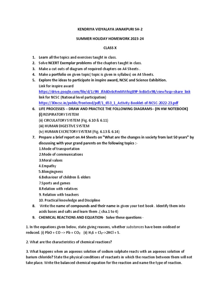 Science Worksheet For Class X | PDF | Mirror | Chemistry