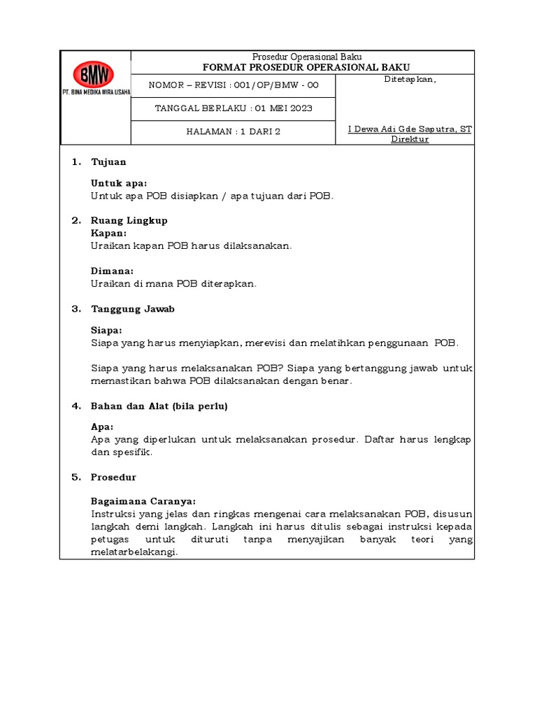 POB Membuat POB | PDF