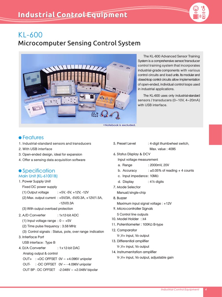 KL-600 10603 | PDF | Sensor | Power Supply