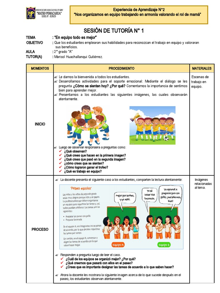 Trabajo en equipo valorando el rol de cada integrante | PDF | Cognición ...