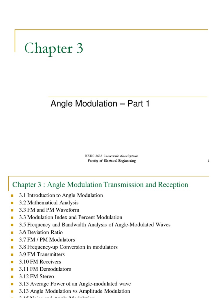 CHAPTER 3 Part 1 PDF | PDF | Frequency Modulation | Modulation