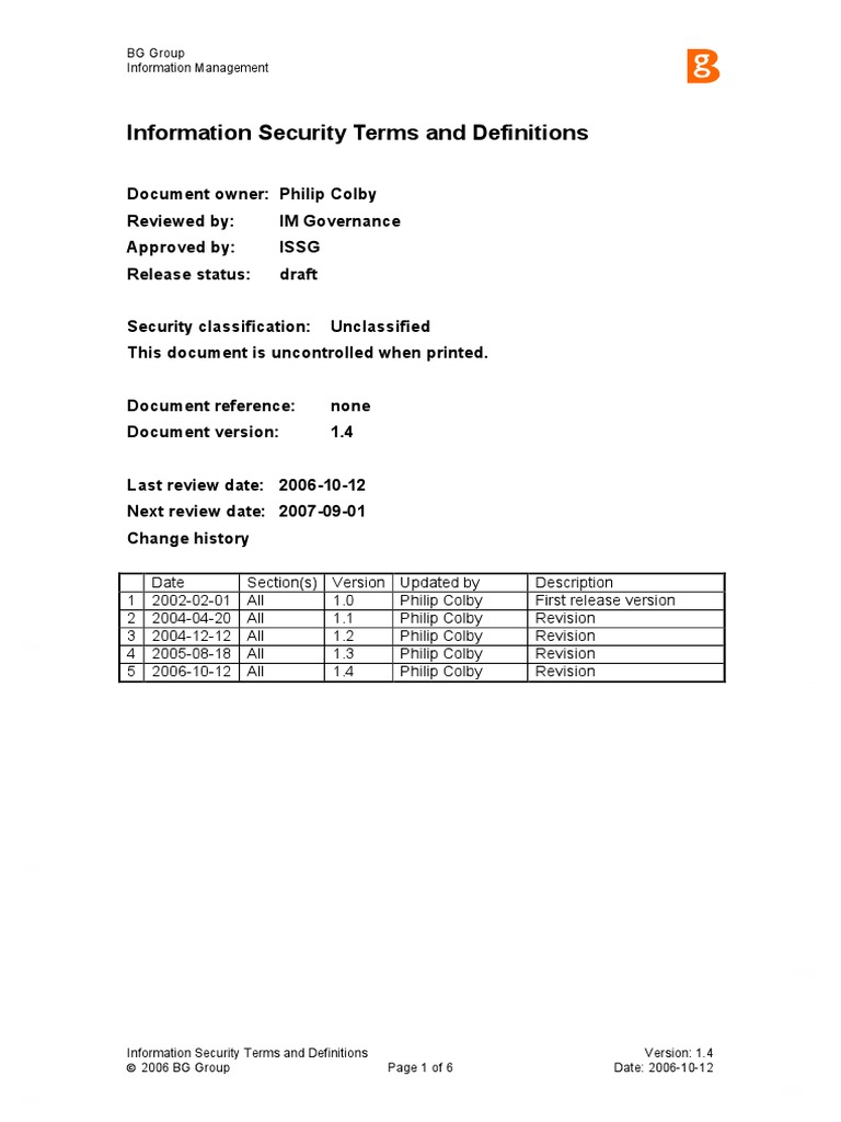Infosec Terms and Definitions | PDF | Computer Network | Security