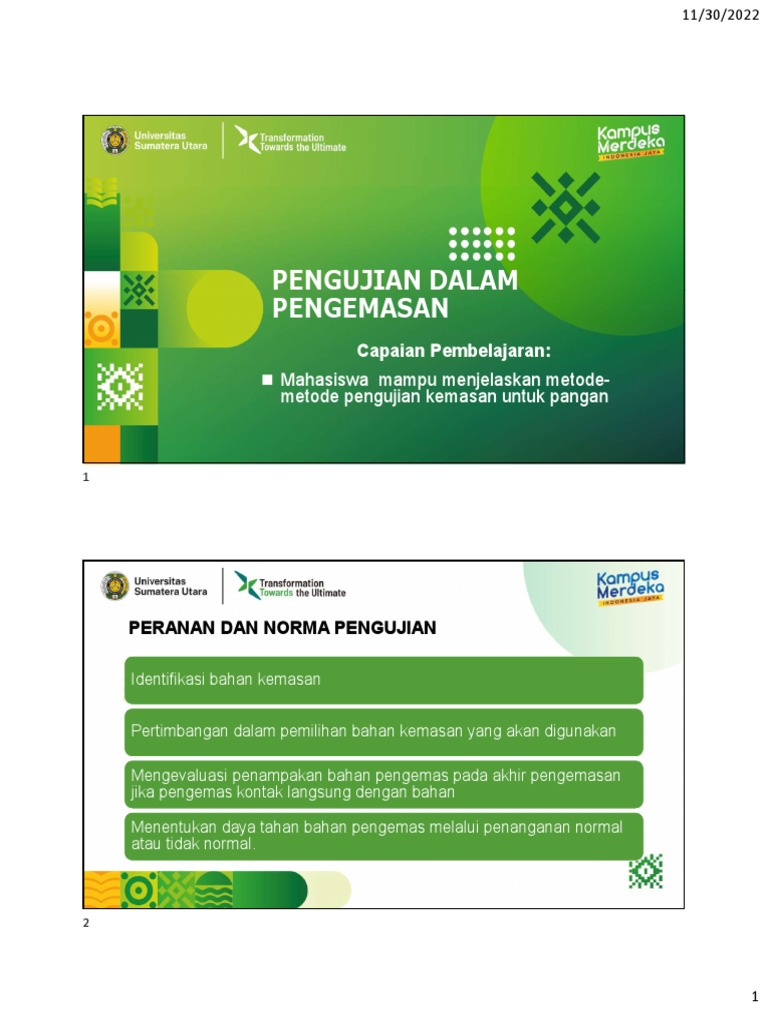 Pengujian Bahan Kemasan PDF | PDF