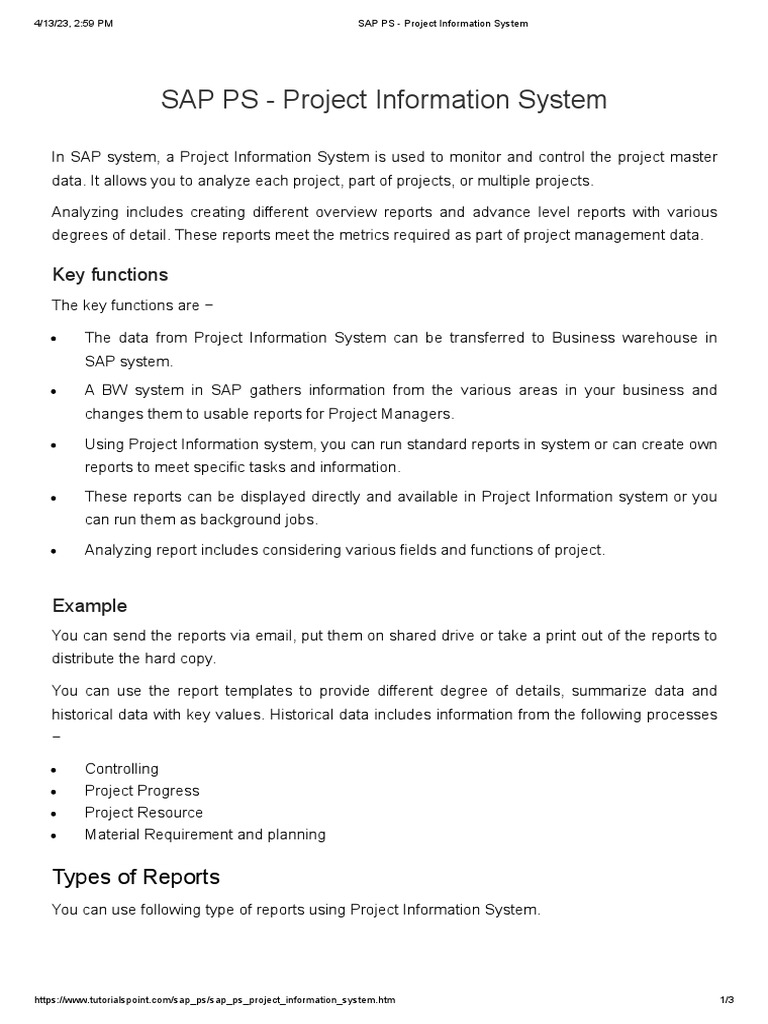 Sap Ps Project Information System 25 Pdf Information System Hierarchy