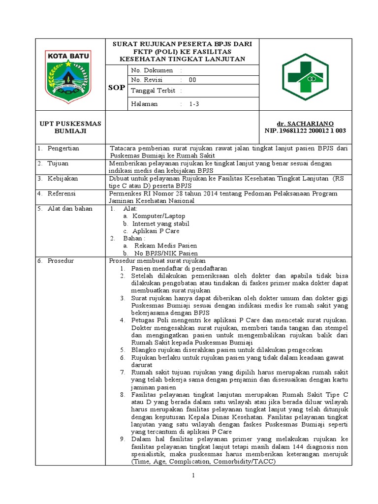 Sop Rujukan Poli | PDF