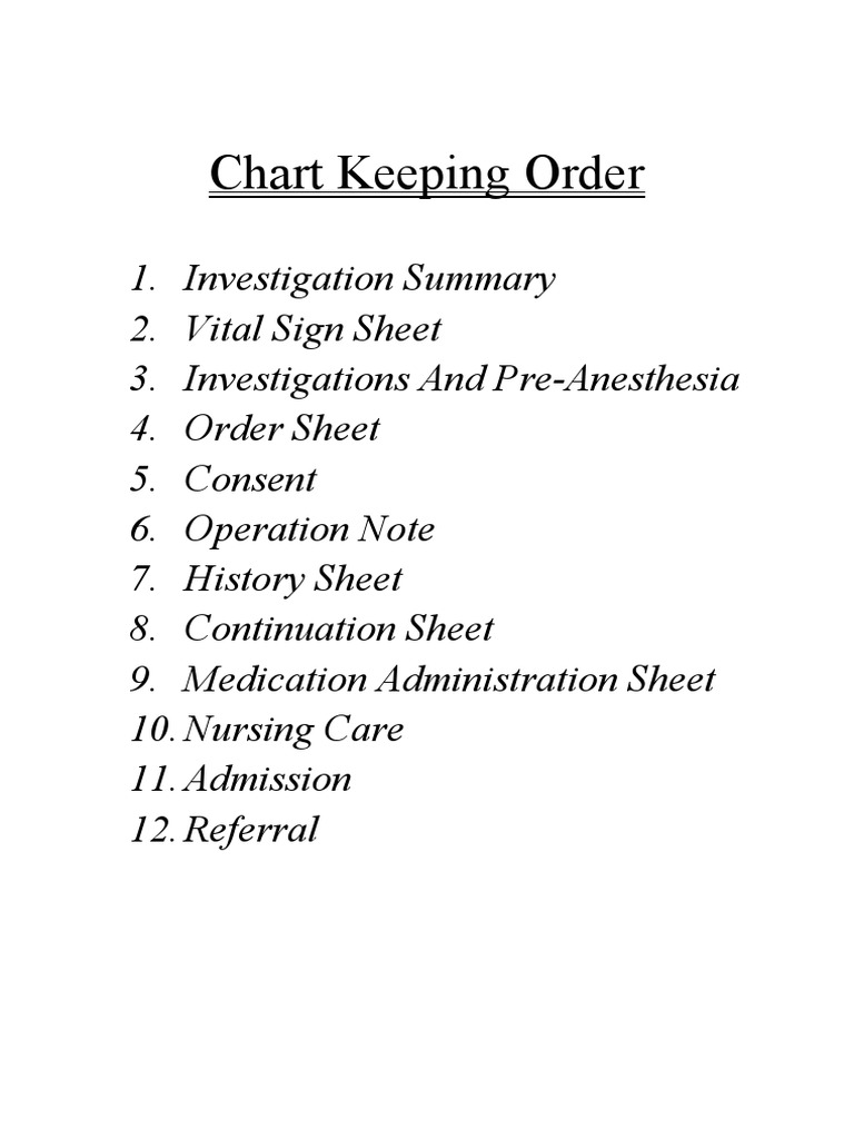 Chart Keeping Order | PDF