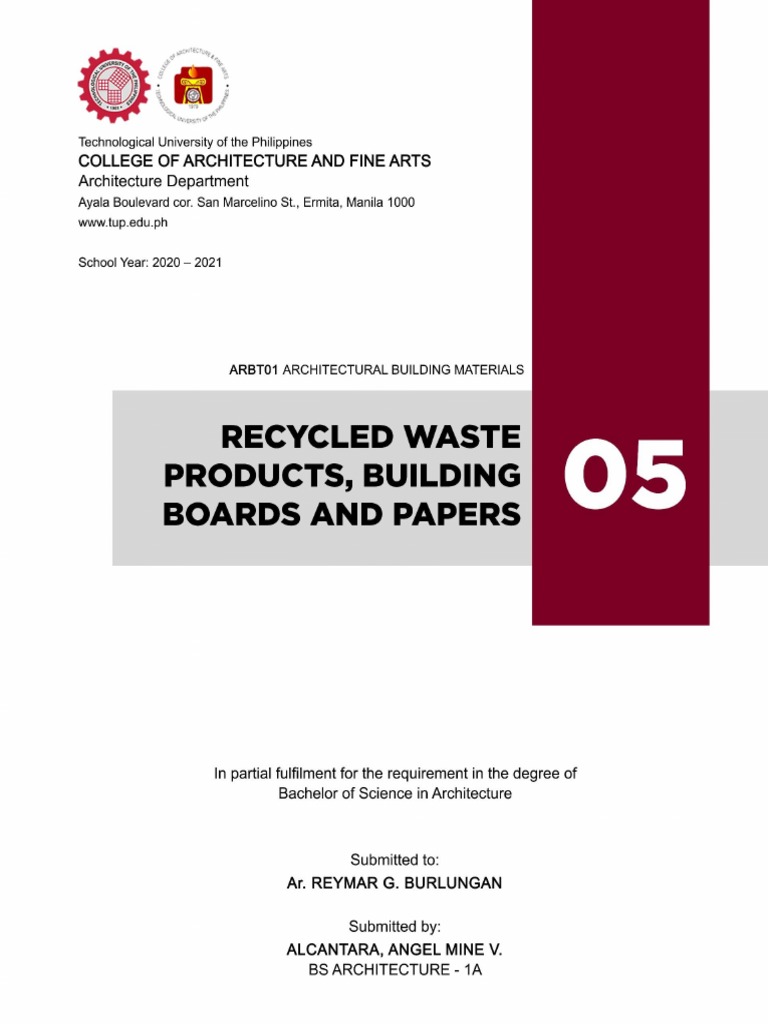 05 RECYCLED WASTE PRODUCTS, BUILDING BOARDS AND PAPERS | PDF | Reuse ...
