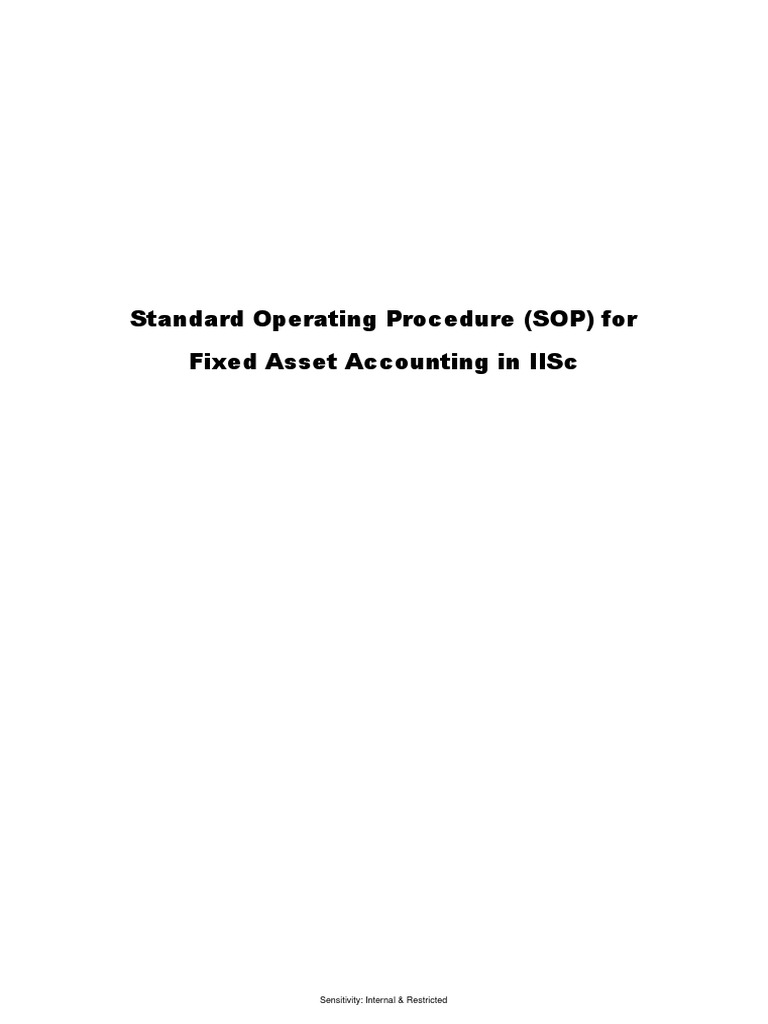 Fixed Asset Accounting Sop Pdf Pdf Depreciation Invoice
