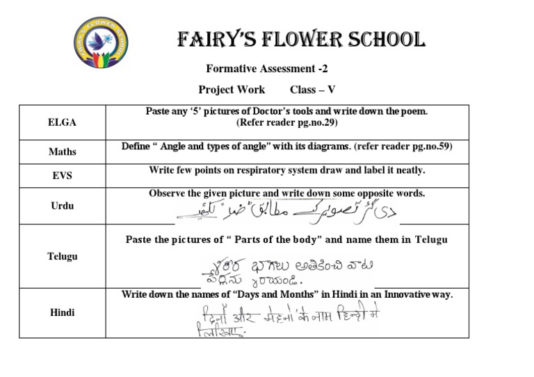 Project Work Class - 5........ | PDF