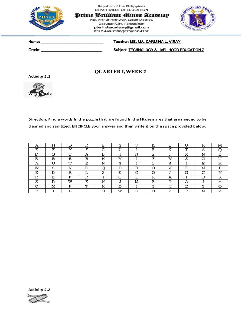 Week 2 Activities | Download Free PDF | Disinfectant | Materials