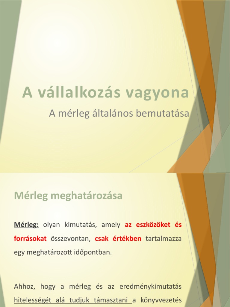 A Mérleg Általános Bemutatása | PDF