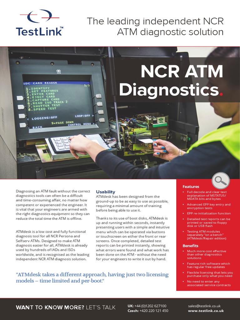 Factsheet - NCR - ATMDiagnostics | Download Free PDF | Automated Teller Machine | Software
