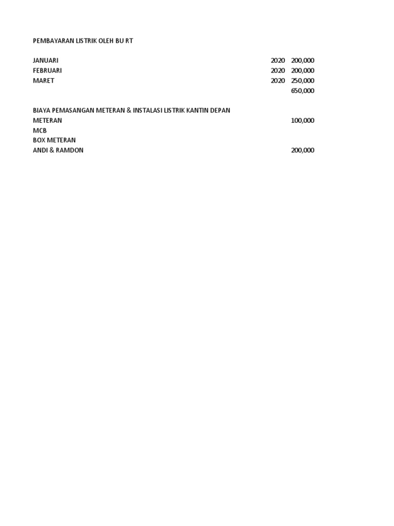 Itung Listrik & Uang Sampah | PDF